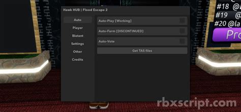 flood escape 2 auto play auto vote auto farm scripts rbxscript