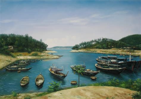 LÊ SÂM vẽ tranh sơn dầu tranh phong canh dep Viet Nam