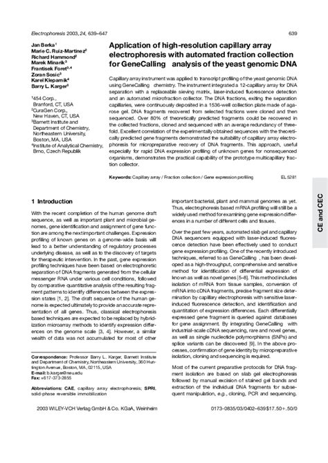 pdf application of high resolution capillary array electrophoresis