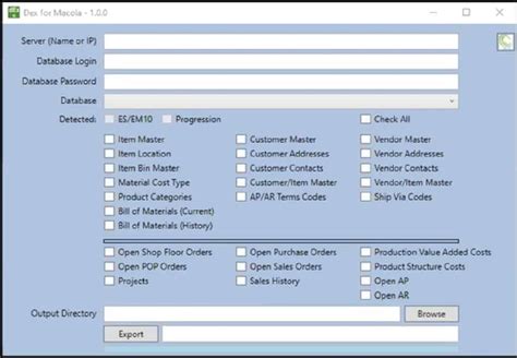 Macola Data Extraction Toolkit