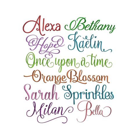 Script Embroidery Font Etsy