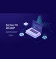 Isometric Developing Programming And Coding Vector Image