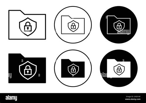 file folder security vector ico vector logo set collection for web app