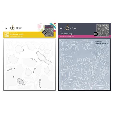 Altenew Imaginary Jungle Stencil And Embossing Folder Bundle Embossing