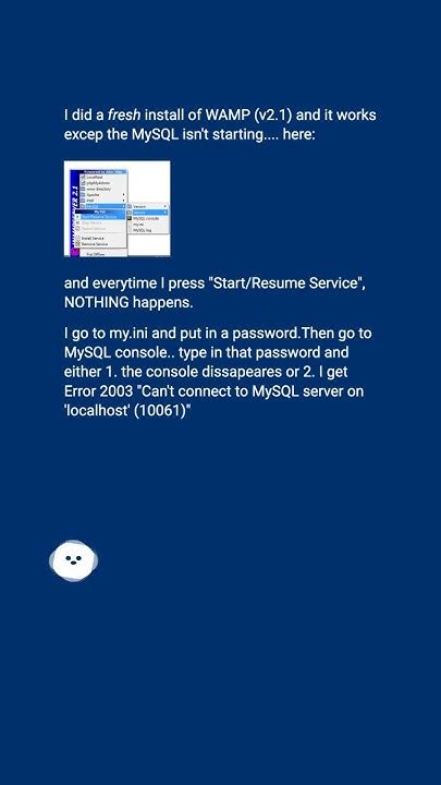 Wamp Mysql Service Will Not Start Shorts Youtube
