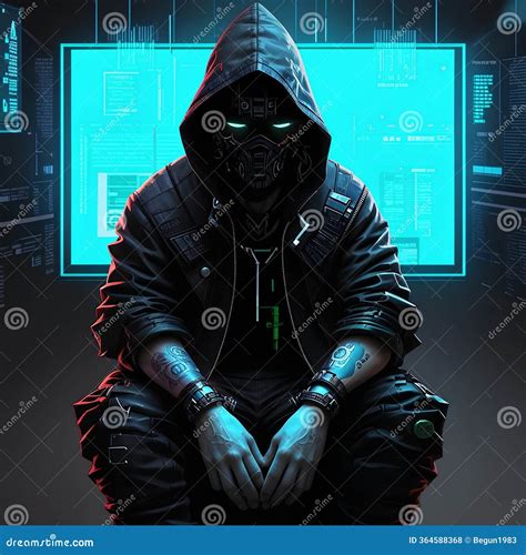 Cyberpunk Hacker Girl Stock Illustration 240595183
