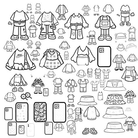 Toca Boca с одеждой распечатать бесплатно Happybrushes