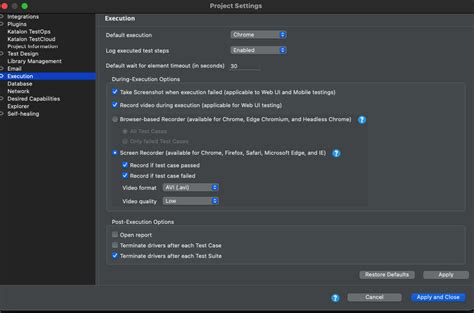 katalon screen recorder avi file shows only desktop browser is not