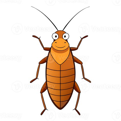 Cartoon Style Illustration Of A Cockroach Smiling On A Plain Background 63103939 Png