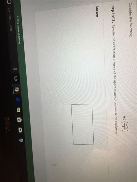 Solved Consider The Following Sec Step 1 Of 2 Rewrite