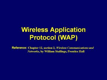 PPT Wireless Application Protocol WAP PowerPoint Presentation