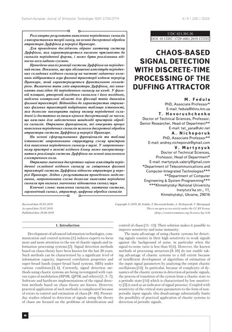 pdf chaos based signal detection with discrete time processing of the