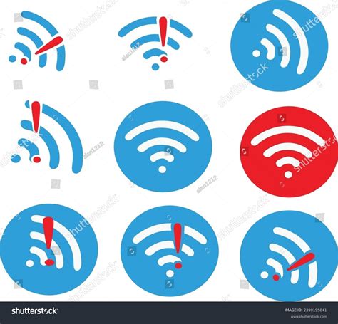 Set Blue Wifi Disconnect Not Working Stock Vector Royalty Free Shutterstock
