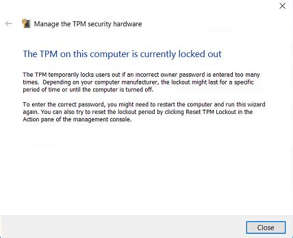 TPM Chip Locked Out Microsoft Community