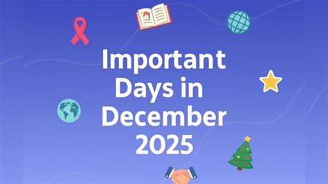 Important Days In December 2025 National And International Dates To