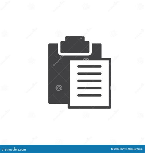 Clipboard Paste Icon Vector Filled Flat Sign Stock Vector