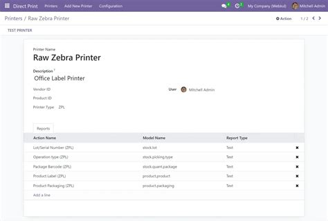 Odoo Direct Print User Guide