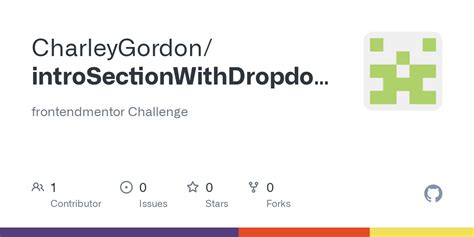 GitHub CharleyGordon IntroSectionWithDropdownNavigationMain