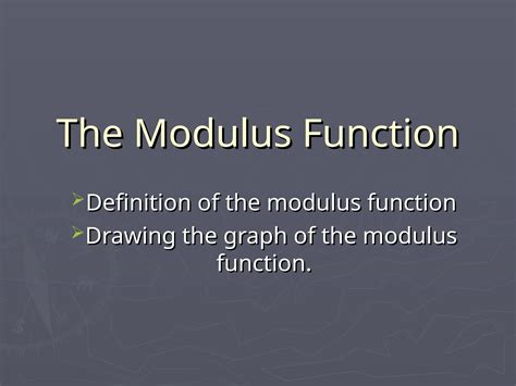 The Modulus Function Mathematics As Levelppt Physics Science