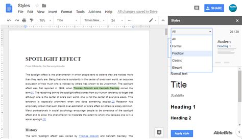 Styles For Google Docs