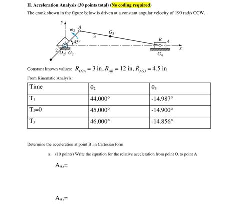 solved ii acceleration analysis 30 points total no