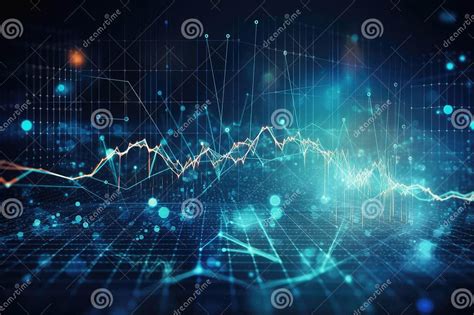 Digital Graphs Glowing Lines And Diagram On Screen Big Data Analytics Generative Ai Stock