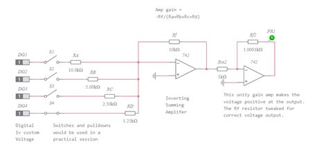 Inverting Summing Amplifier With Inverting Buffer Multisim Live