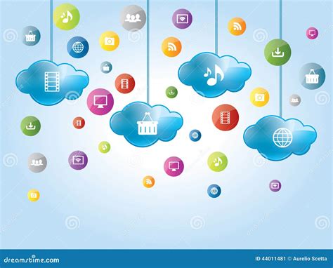 Cloud Computing And Social Medias Stock Vector Illustration Of