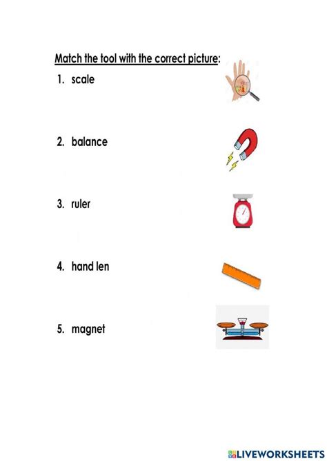 Science Tools Free Interactive Worksheets 1079502