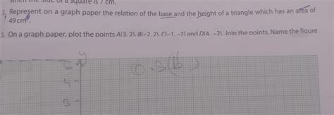 Represent On A Graph Paper The Relation Of The Base And The Height Of A T