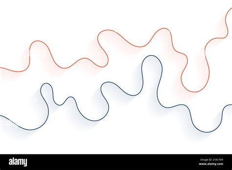 Blue And Red Wiggly Curvy Line Pattern On White Background Vector Stock Vector Image And Art Alamy