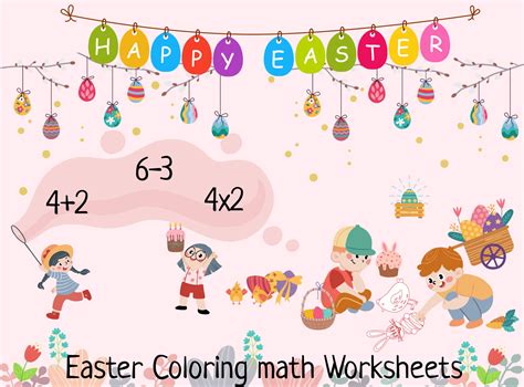 5 Free Easter Coloring Math Worksheets Fun Printable