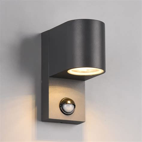 Roya Outdoor Wall 1 Bulb Sensor Round Anthracite Uk