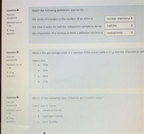 solved question 4 match the following definitions and terms