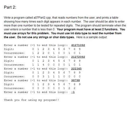 Solved Part Write A Program Called A Part Cpp That Chegg Com