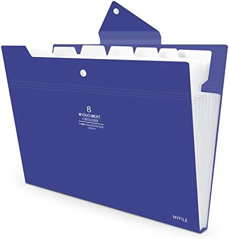 SKYDUE Expanding File A4 Expandable File Folder With 8 Compartments A4 Document Folder Folder