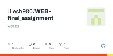 GitHub Jilesh WEB Final Assignment WEB