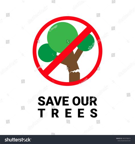 Save Tree Icon Stop Cutting Tree Stock Vector Royalty Free Shutterstock
