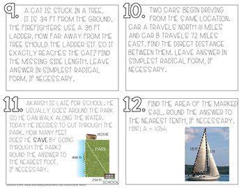 Pythagorean Theorem Task Cards PRINT DIGITAL The Efficient Classroom