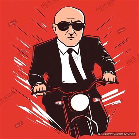 Ai创作图卡通大叔骑手 代驾插画 卡通酷潮大叔头像 代驾设计 老爷摩托 插画电动车 摩的司机 光头大叔 原创卡通小马哥 品牌人物插画形象 三蹦