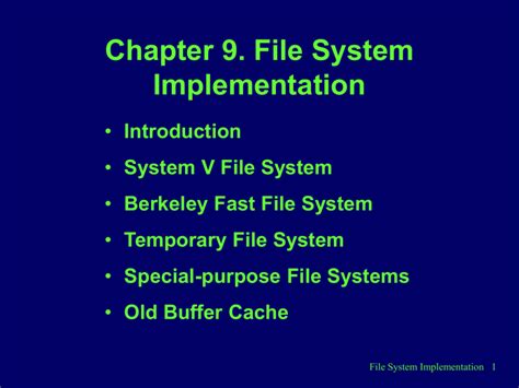 Chapter 9 File System Implementation
