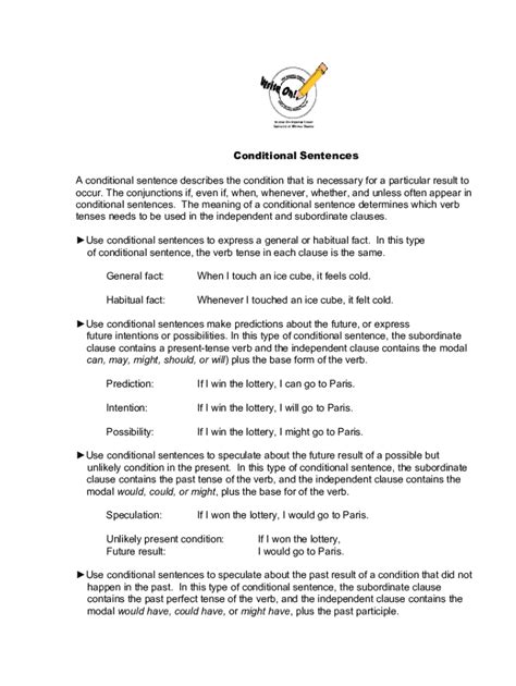 Fillable Online Conditional Clauses And Statements Using If Or Unless