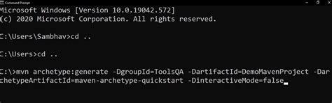 créer un nouveau projet maven à partir de l invite de commande stacklima