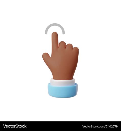 D Afro Hand Pointing Index Finger Gesture Vector Image