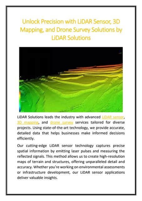 Unlock Precision With Lidar Sensor 3d Mapping And Drone Survey