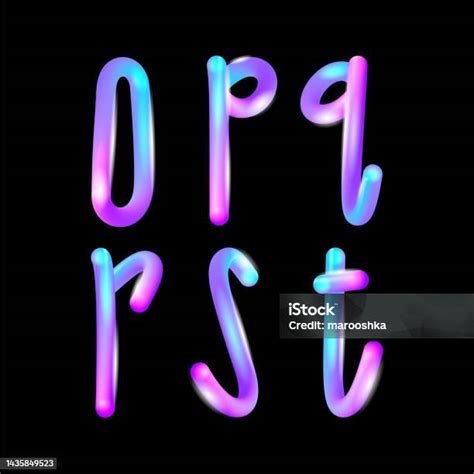 3d 유연한 네온 글꼴 관형 알파벳 밝은 플라스틱 거품 편지 알파벳 O에 대한 스톡 벡터 아트 및 기타 이미지 알파벳 O