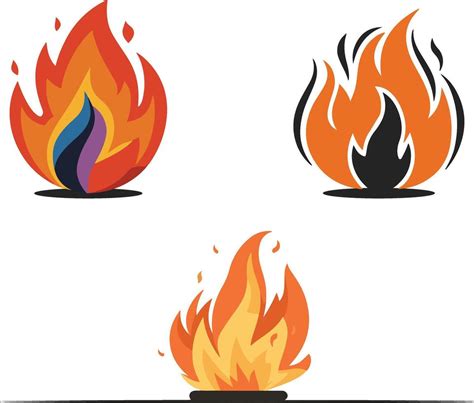 Fire Flames Set Isolated Illustration 47792740 Vector Art At Vecteezy