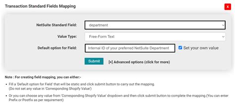 How To Do A Department Field Mapping Through The Robust Netsuite Integrator