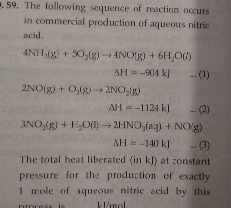 [answered] 2 59 The Following Sequence Of Reaction Occurs In Commercial
