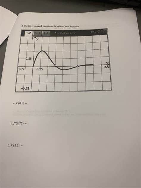 Solved 8 Use The Given Graph To Estimate The Value Of Each